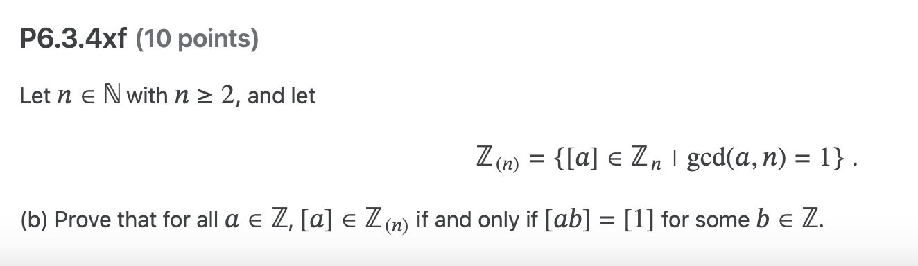 Solved by an EXPERT P6.3.4xf (10 ﻿points)Let ninN with n≥2, ﻿and | Chegg.com