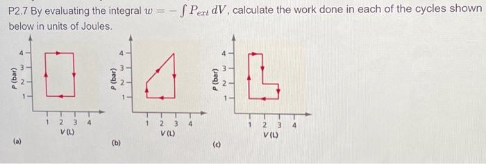 Solved P2.7 By evaluating the integral w=−∫Pext dV, | Chegg.com