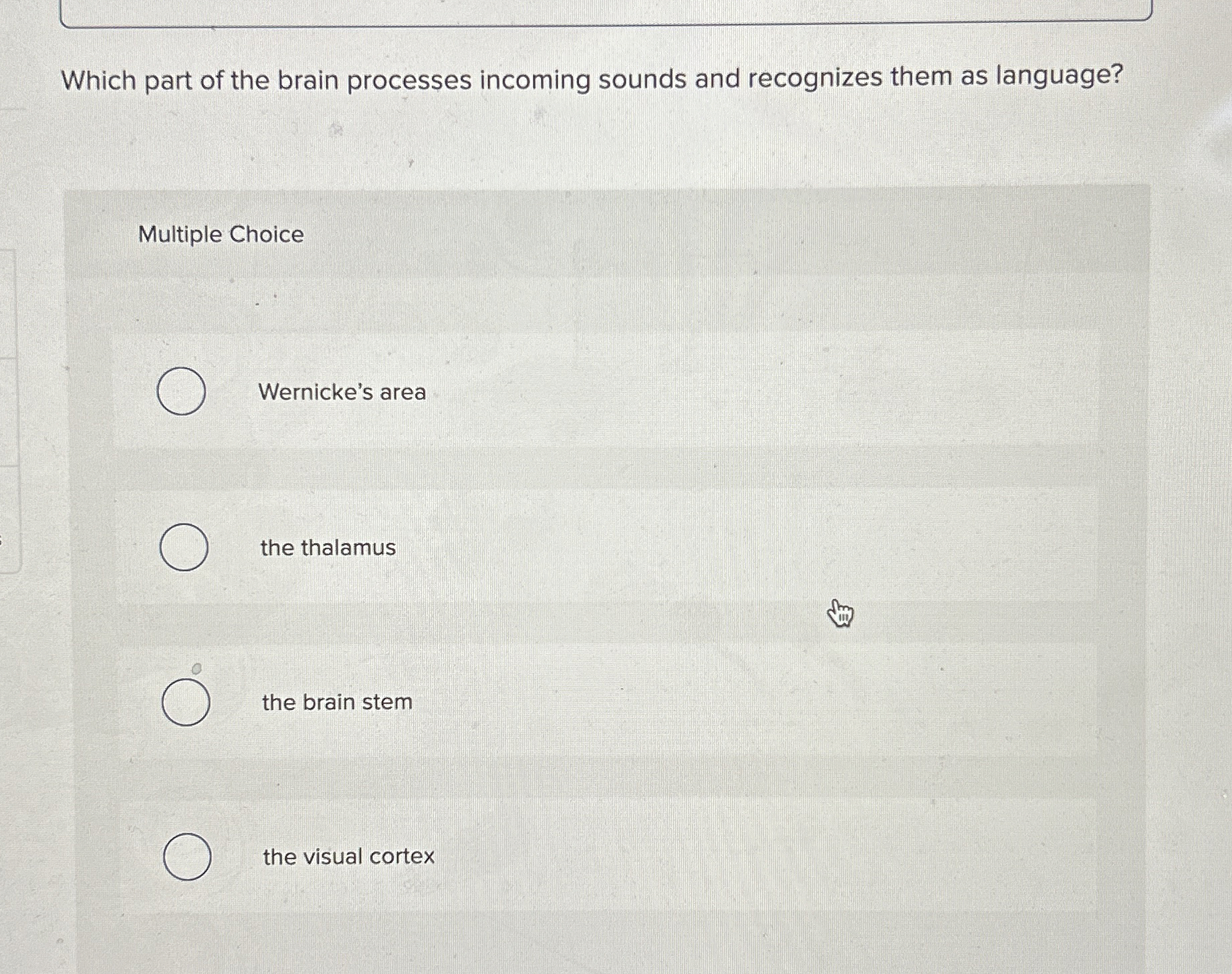 Solved Which part of the brain processes incoming sounds and | Chegg.com