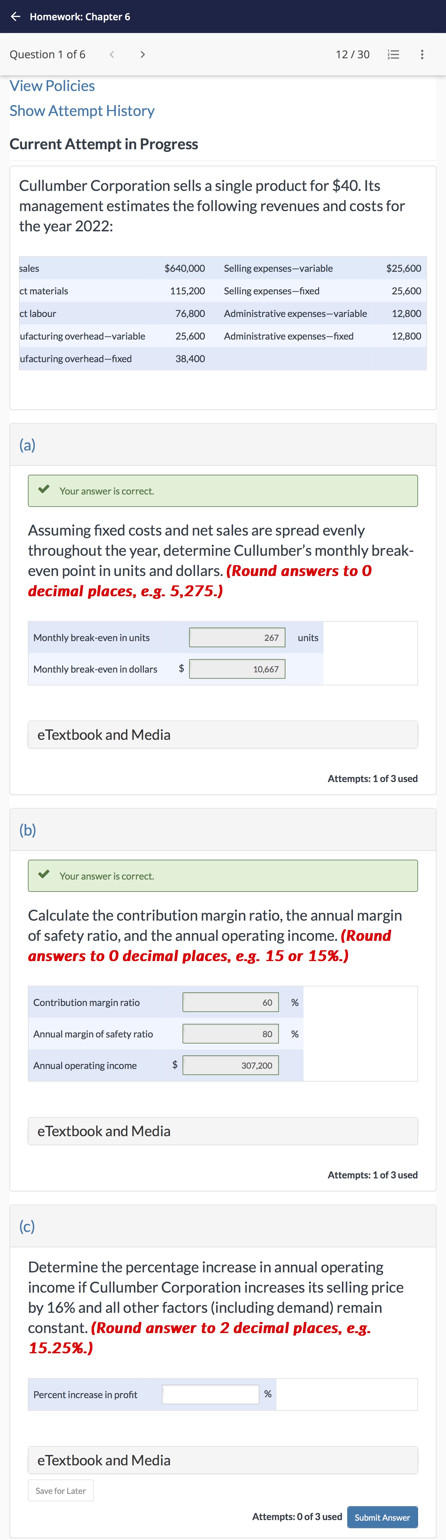 Solved (c)Determine the percentage increase in annual | Chegg.com