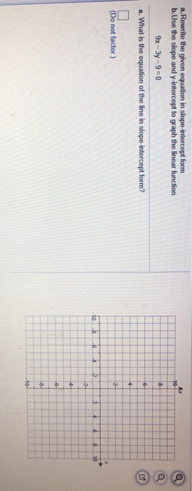 Solved a.Rewrite the given equation in slope intercept form | Chegg.com