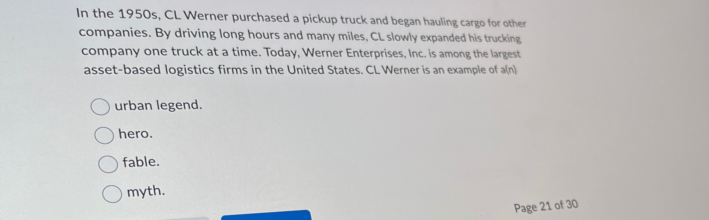 Solved In the 1950 ﻿s, ﻿CL Werner purchased a pickup truck | Chegg.com