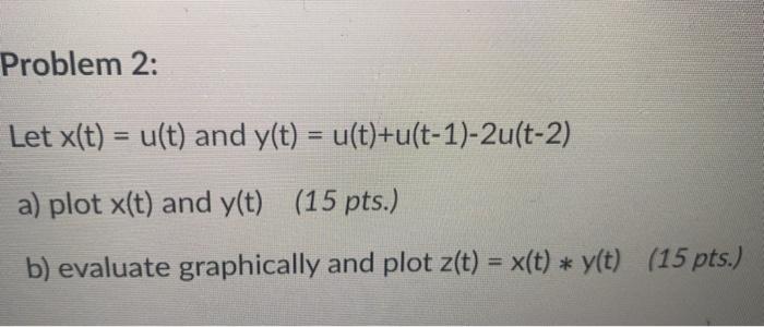 Solved Problem 2: Let x(t) = u(t) and y(t) = | Chegg.com