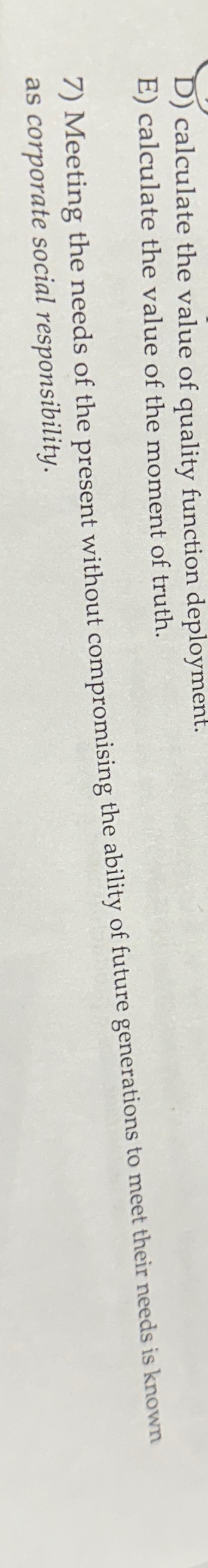 Solved Meeting the needs of the present without compromising | Chegg.com