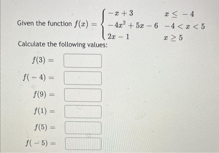 Solved Given the function f(x)={3x2−66x2−6x