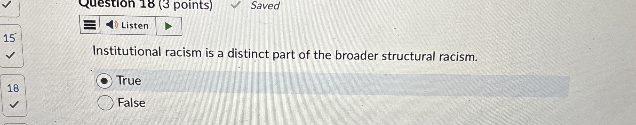 Solved Institutional racism is a distinct part of the | Chegg.com