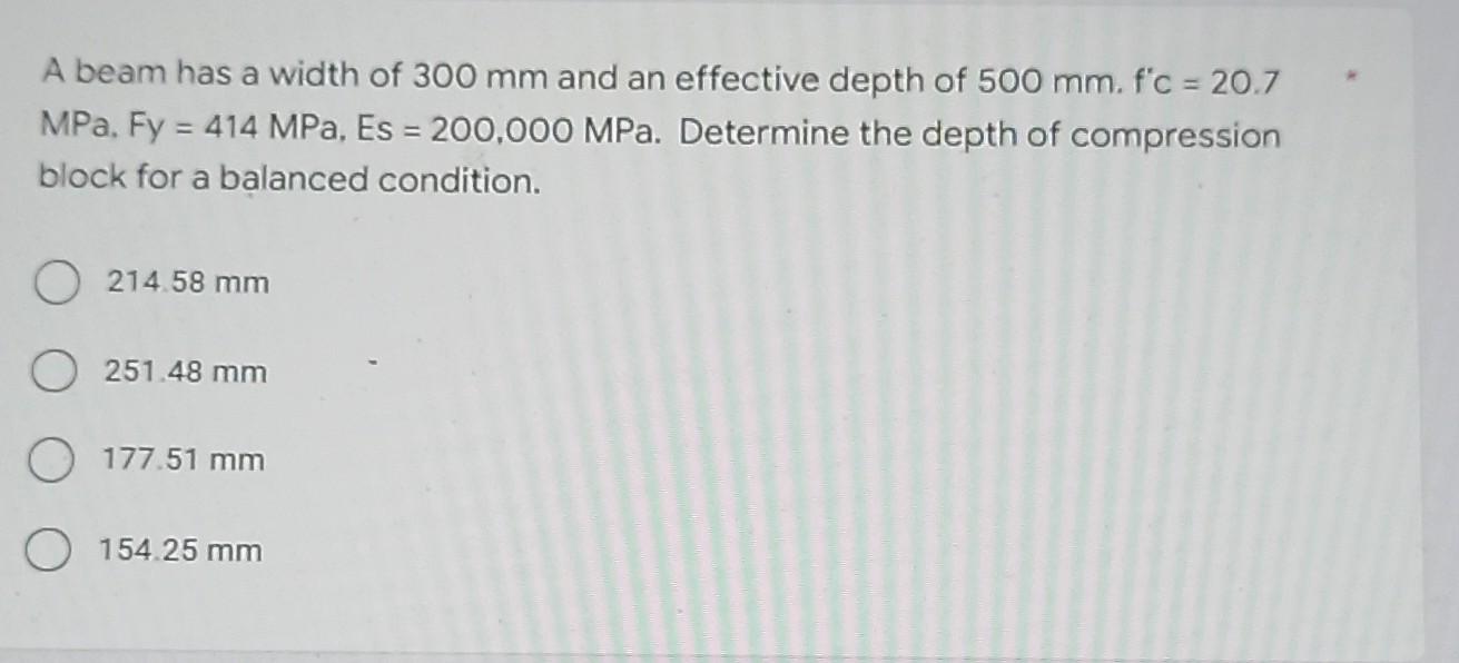 Solved Determine the depth of compression block for a | Chegg.com