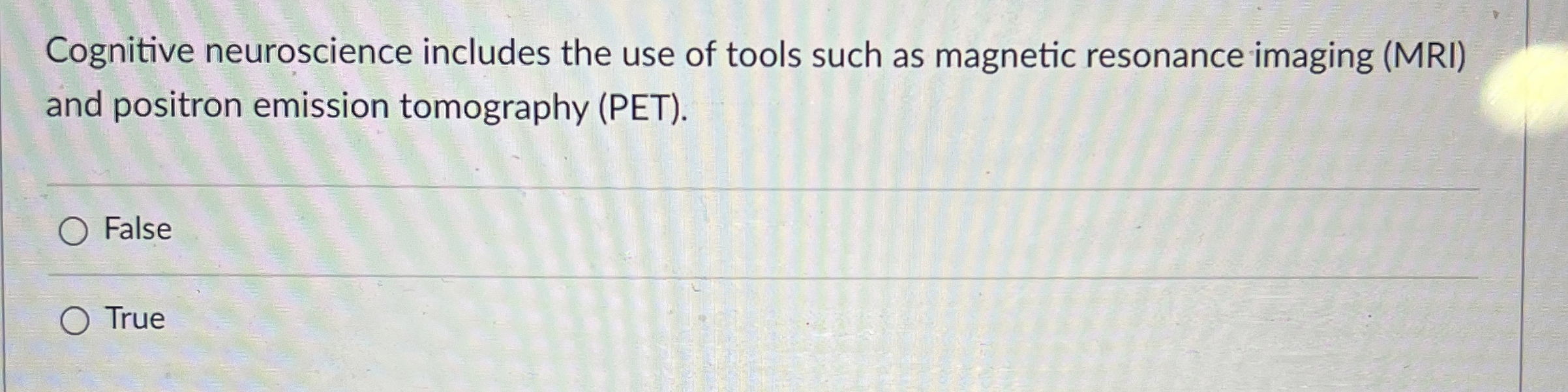 Solved Cognitive neuroscience includes the use of tools such | Chegg.com