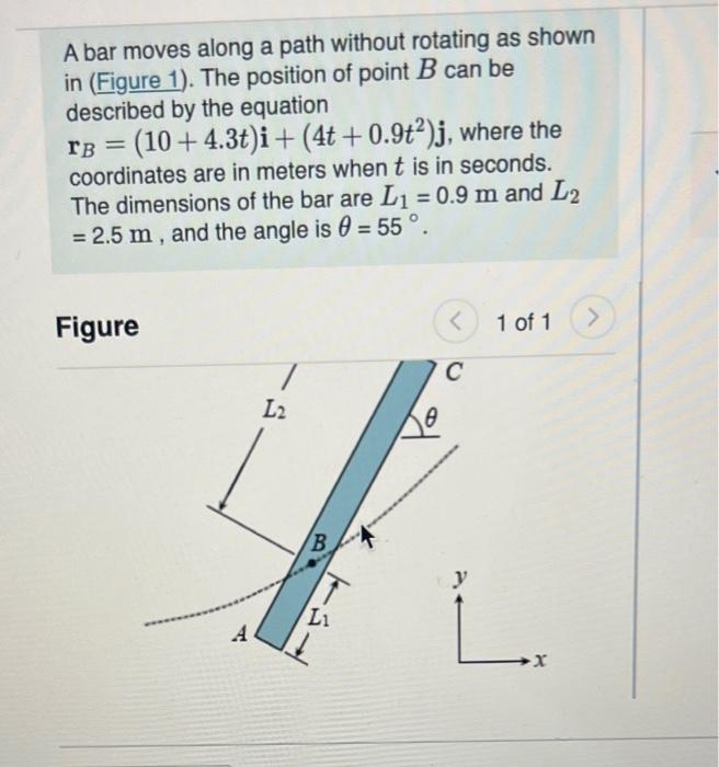 Solved A bar moves along a path without rotating as shown in | Chegg.com