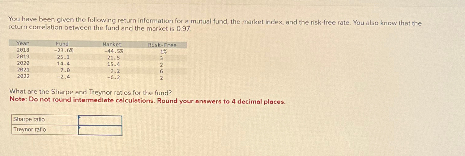 Solved You have been given the following return information | Chegg.com