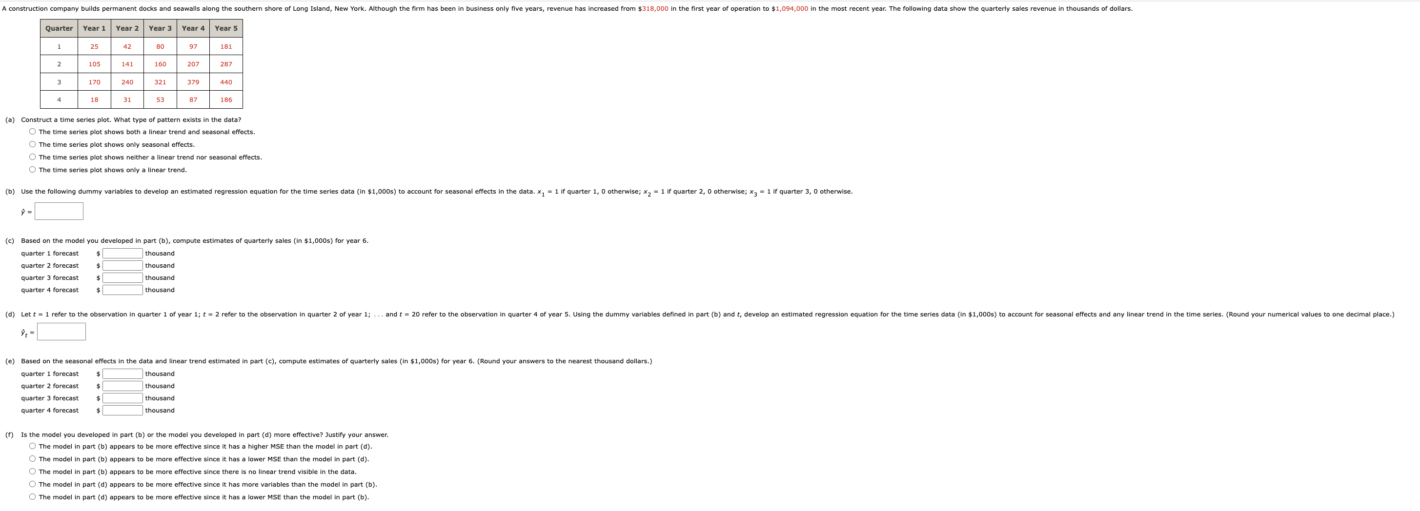 \table[[Quarter,Year 1,Year 2,Year 3,Year 4,Year | Chegg.com