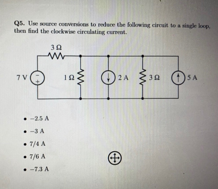 Solved Q5. Use source conversions to reduce the following | Chegg.com