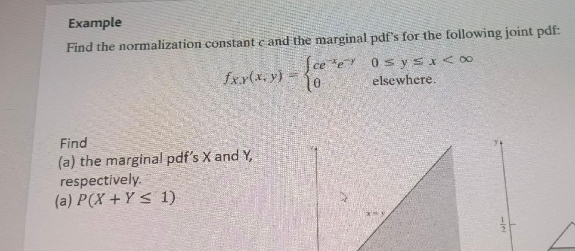 Solved Example Find the normalization constant c and the | Chegg.com