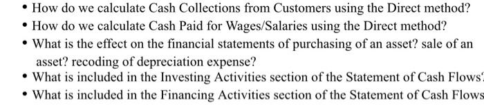Solved - How do we calculate Cash Collections from Customers | Chegg.com