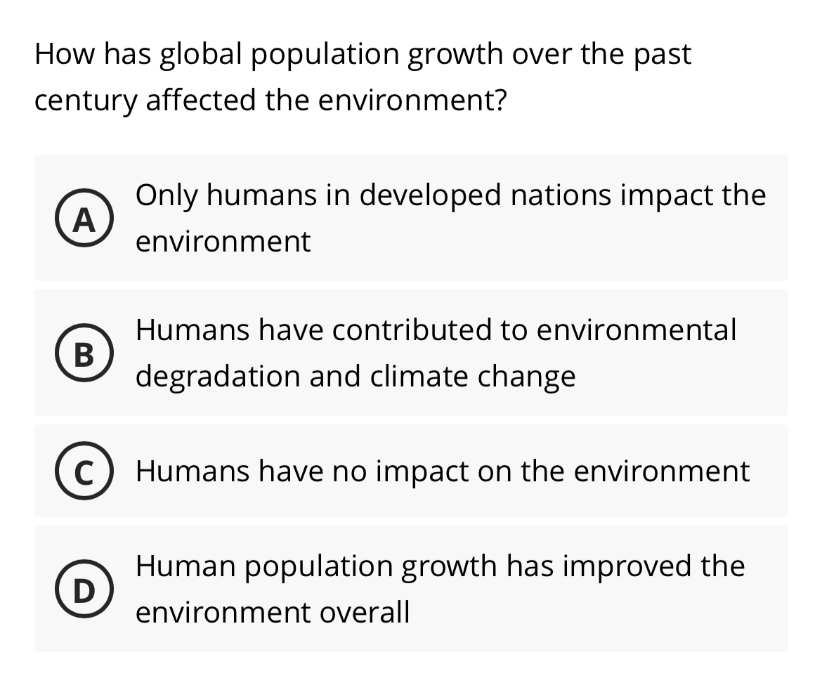 Solved How Has Global Population Growth Over The Past