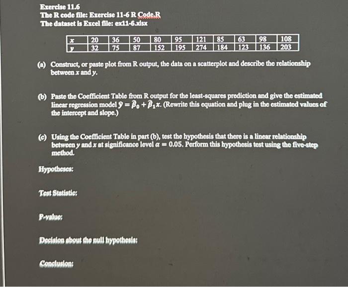 Solved Brereise 11.6 The R code file: Brerelse 11−6 R Code | Chegg.com