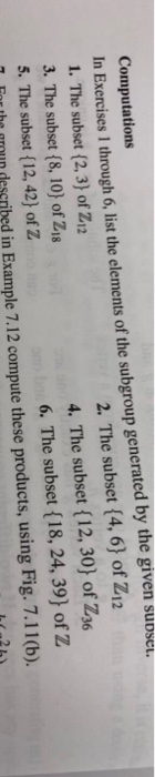 Solved Computations In Exercises through 6, list the | Chegg.com