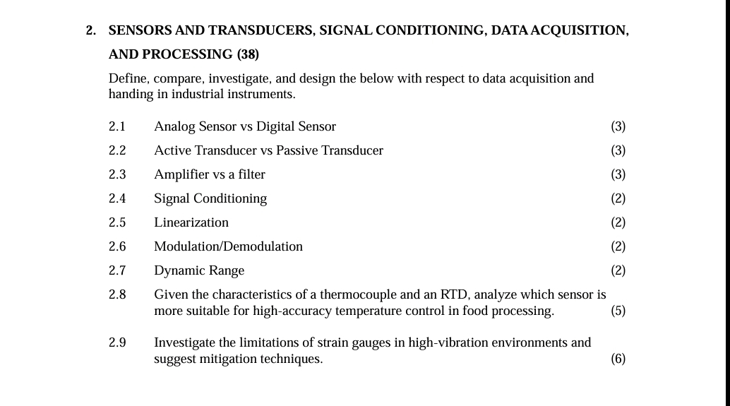 Solved SENSORS AND TRANSDUCERS, SIGNAL CONDITIONING, DATA | Chegg.com