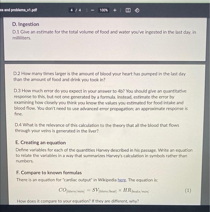 Solved D. Ingestion D.1 Give an estimate for the total | Chegg.com