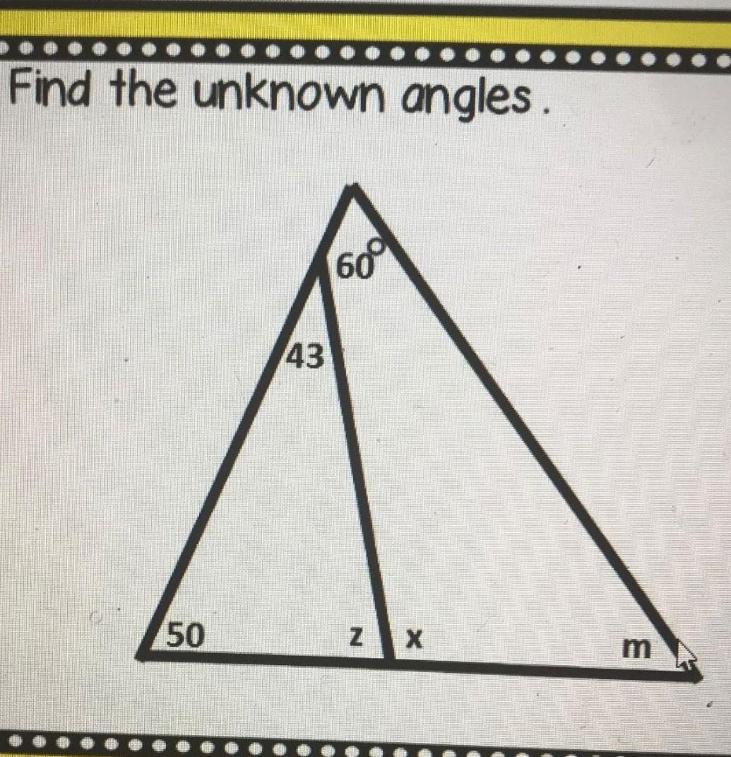 Solved Find the unknown angles. | Chegg.com