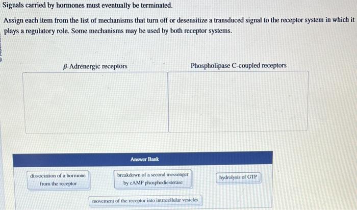 Solved Signals carried by hormones must eventually be | Chegg.com