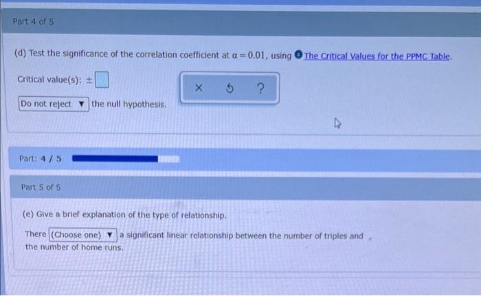Solved At Bats and Hits The data below show the number of | Chegg.com