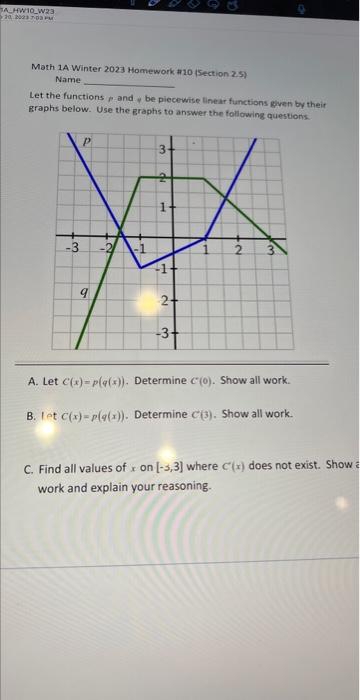 Let the functions p and q be piecewise linear | Chegg.com Let the functions p and q be piecewise linear | Chegg.com