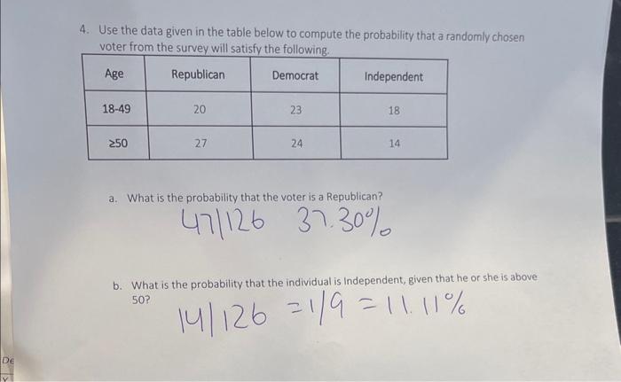 Solved 4. Use the data given in the table below to compute | Chegg.com