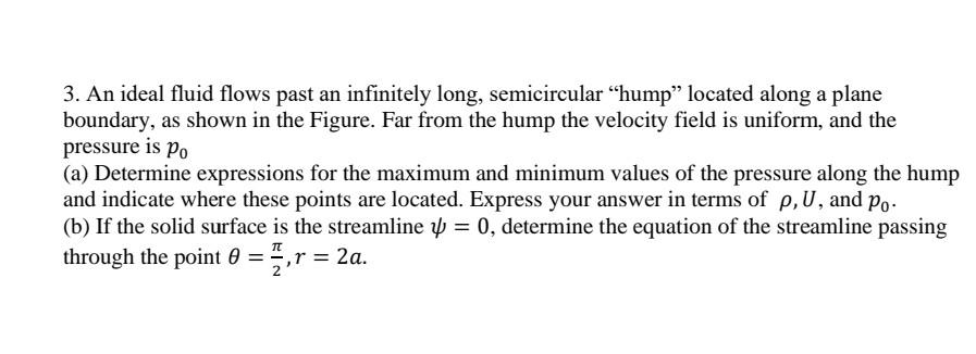 Solved 3. An ideal fluid flows past an infinitely long, | Chegg.com