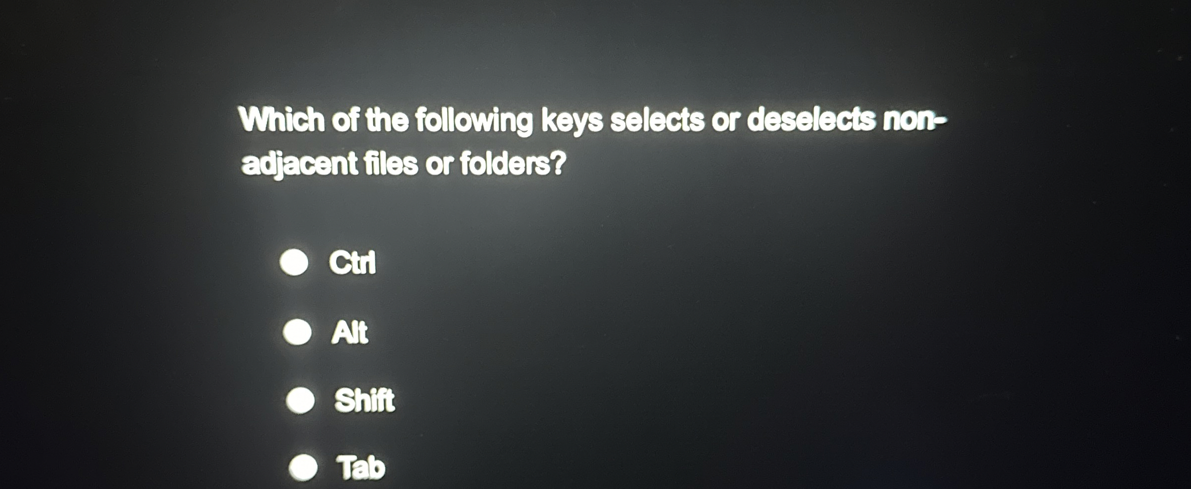 Solved Which of the following keys selects or deselects | Chegg.com