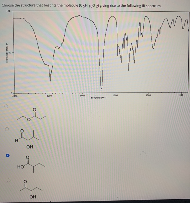 Solved Choose the structure that best fits the molecule (C5H | Chegg.com
