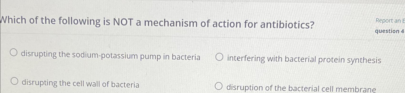 Solved Which of the following is NOT a mechanism of action | Chegg.com