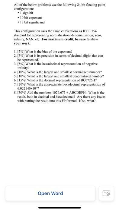 Solved All of the below problems use the following 24 bit | Chegg.com
