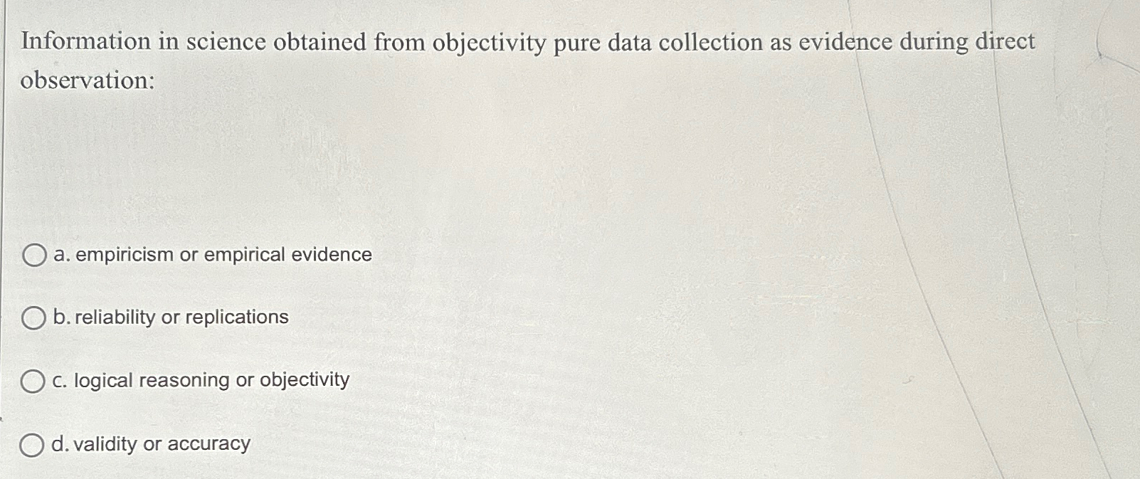 Solved Information in science obtained from objectivity pure | Chegg.com