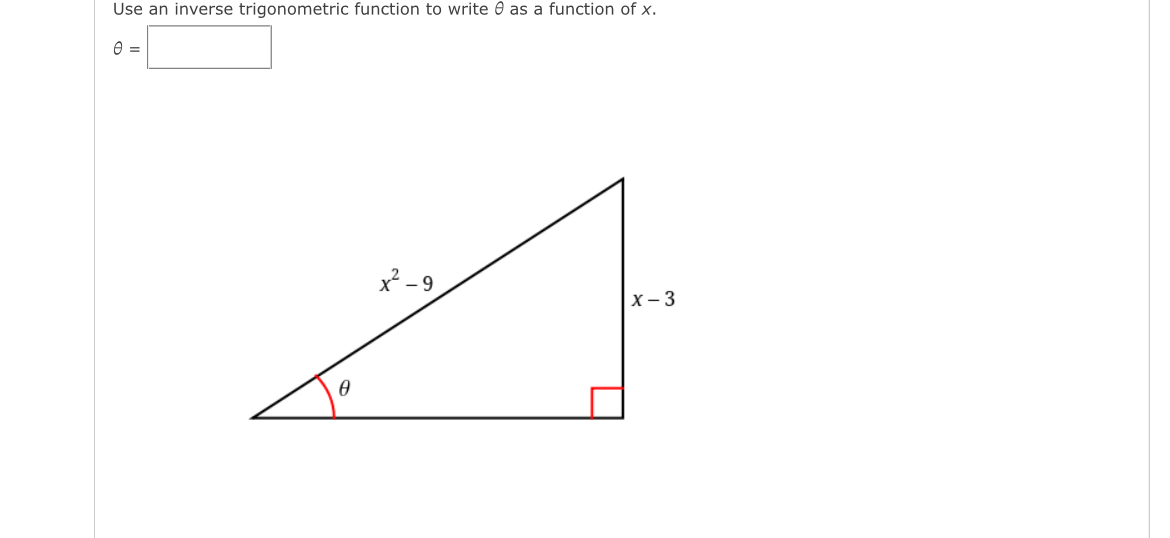 Solved Use An Inverse Trigonometric Function To Write θ ﻿as