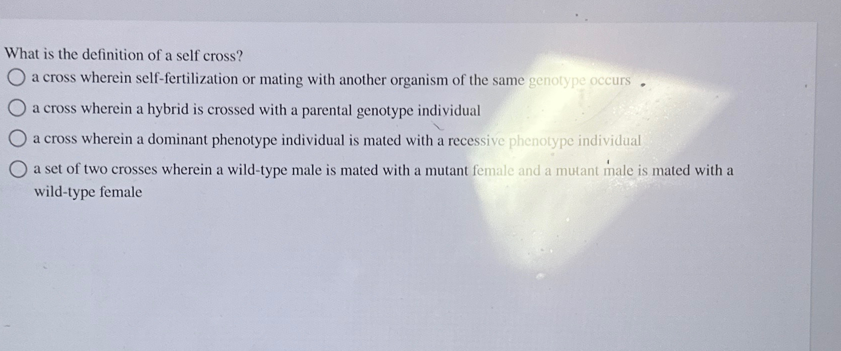 Solved What is the definition of a self cross?a cross | Chegg.com