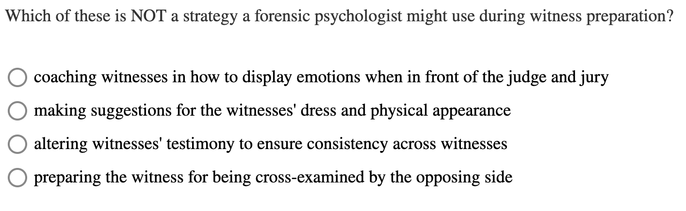 Solved Which of these is NOT a strategy a forensic | Chegg.com