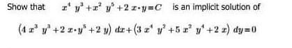 Solved Show that y+ry +2y=C is an implicit solution of (1 | Chegg.com