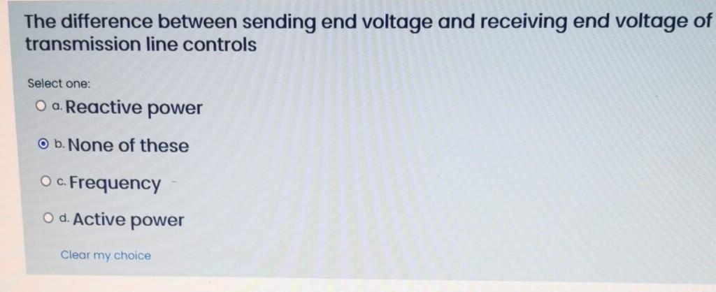 Solved The difference between sending end voltage and | Chegg.com