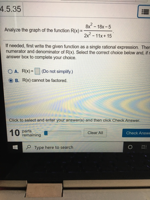 Solved 4 5 35 8x2 18x 5 Analyze The Graph Of The Function Chegg