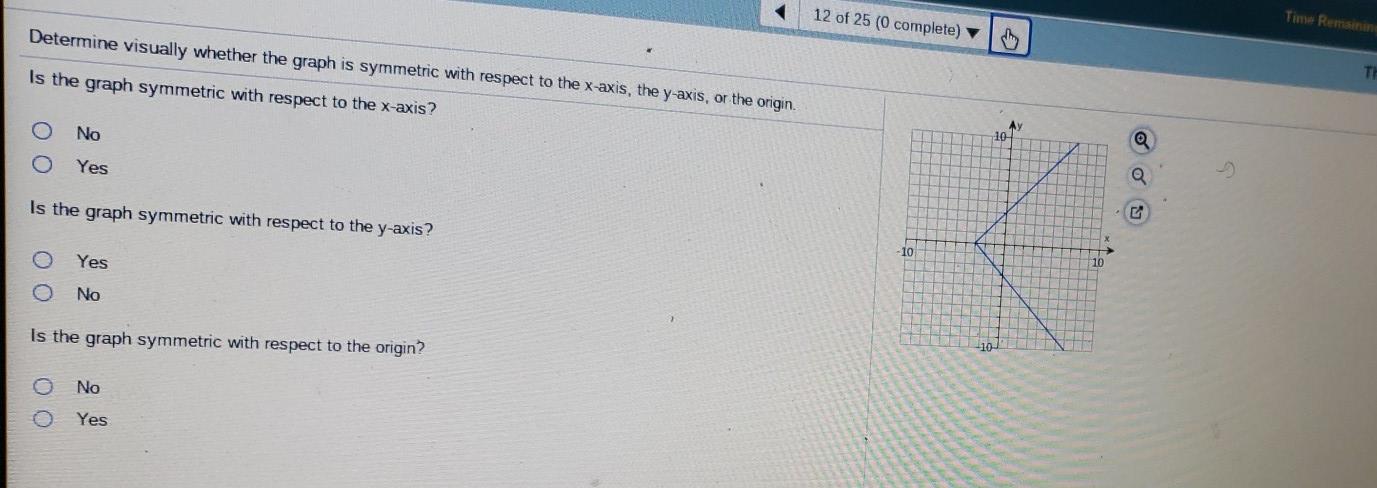 Solved 12 of 25 (0 complete) Time Remin Determine visually | Chegg.com