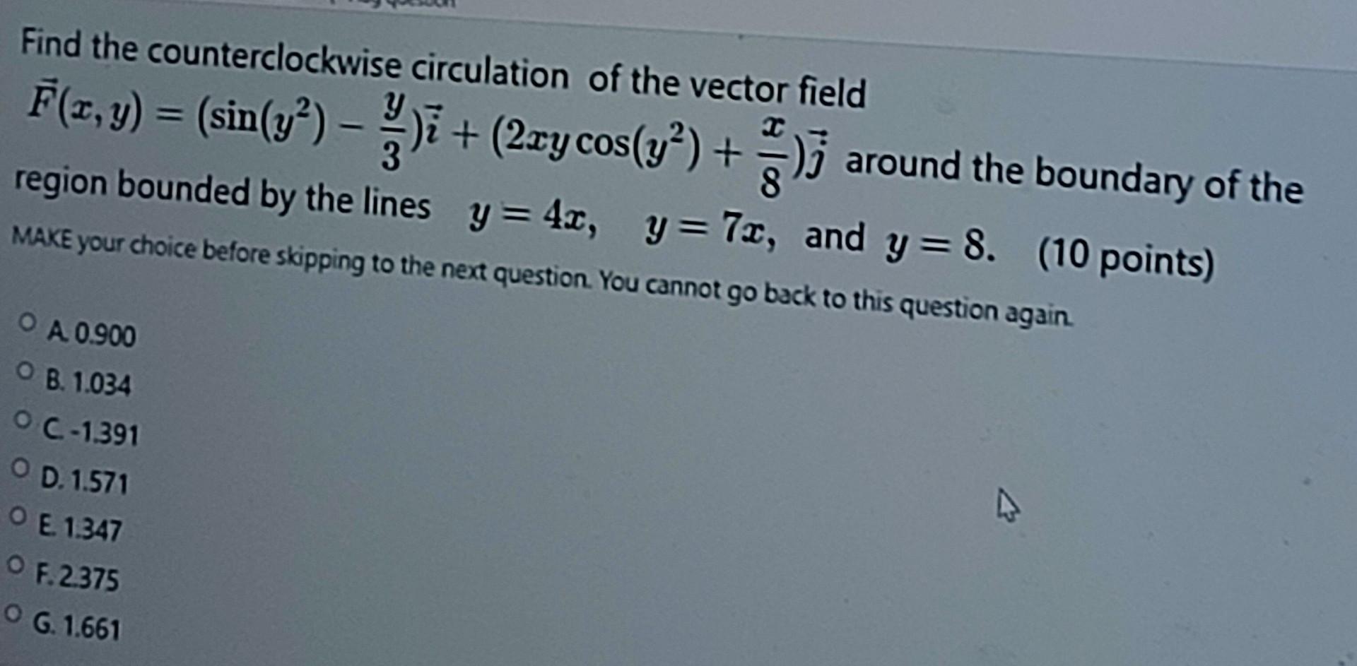 Solved Find the counterclockwise circulation of the vector | Chegg.com