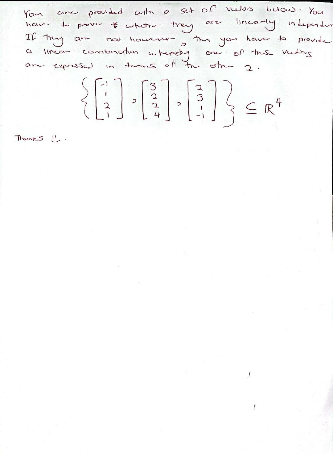 Solved You are prouded cuith a set of vutors bulow. You han | Chegg.com