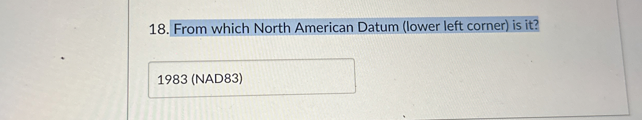 Solved From which North American Datum (lower left corner) | Chegg.com