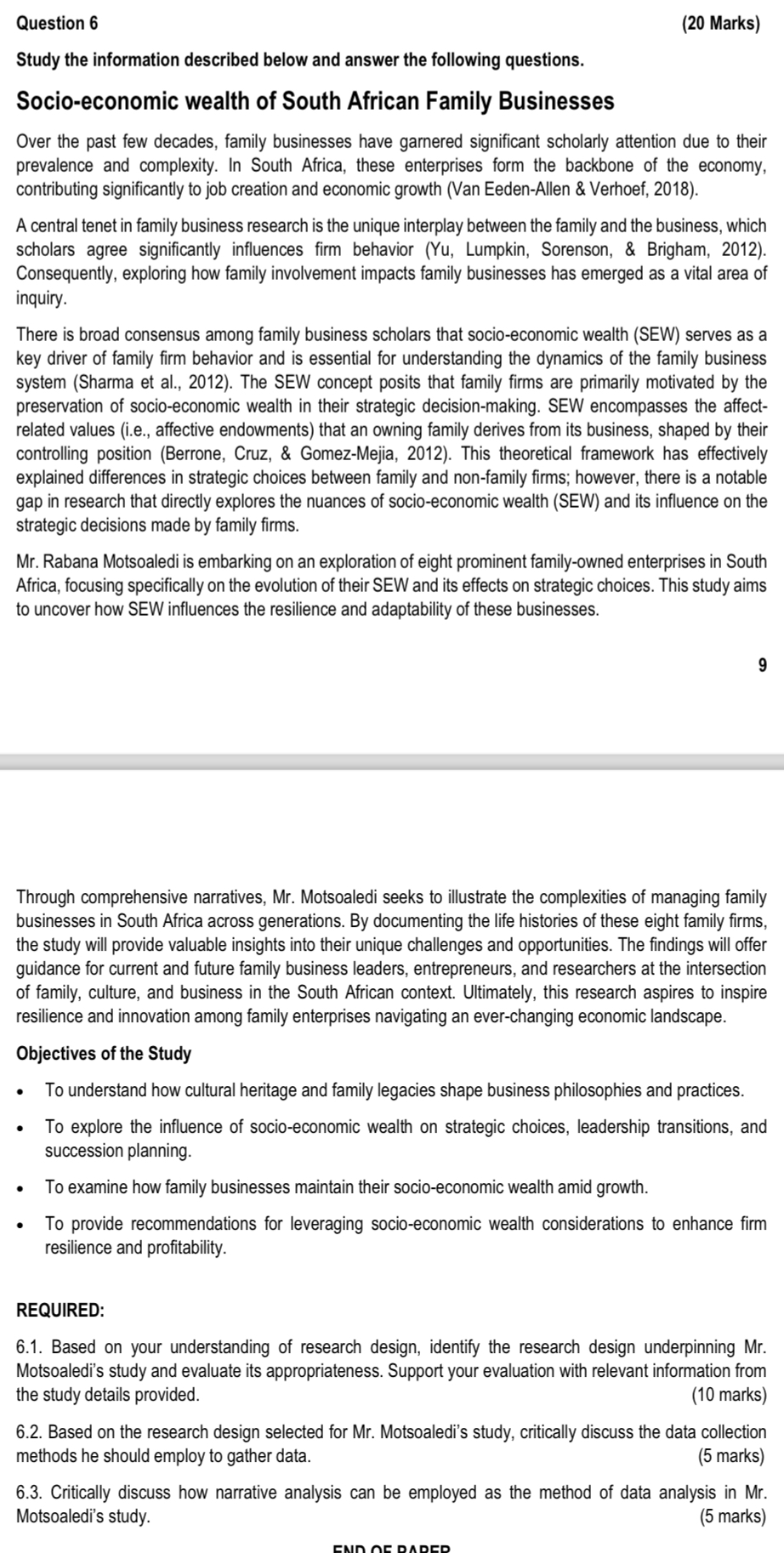 Solved Question 6(20 ﻿Marks)Study the information described | Chegg.com