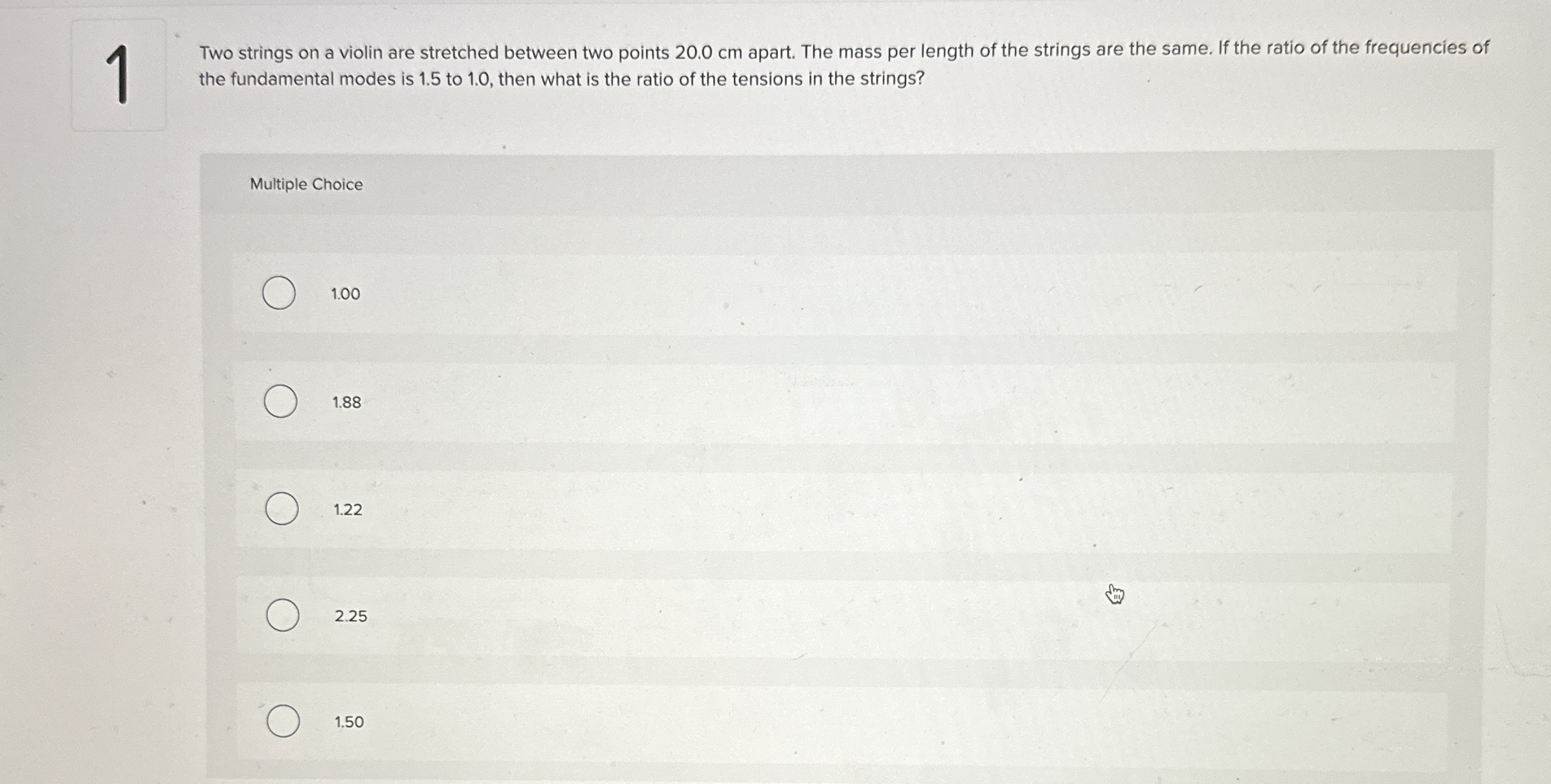 Solved 1Two strings on a violin are stretched between two | Chegg.com