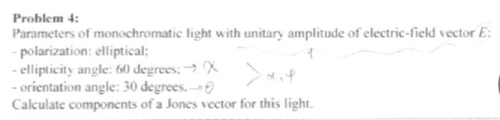 Solved Problem 4: Parameters of monochromatic light with | Chegg.com