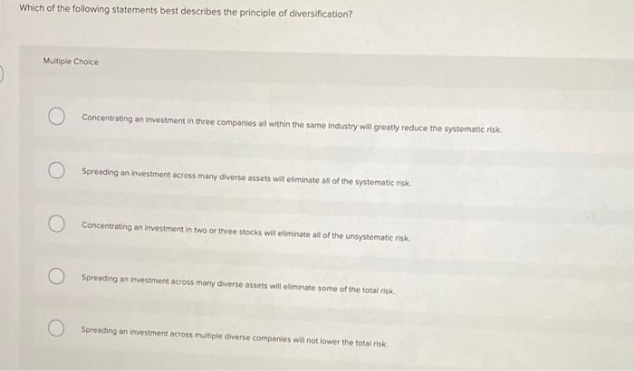 Solved Which of the following statements best describes the | Chegg.com