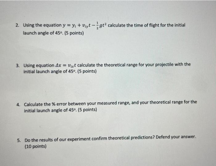 Solved Table 1: Even Plane Height (y=0) ( 20 points) Time of | Chegg.com