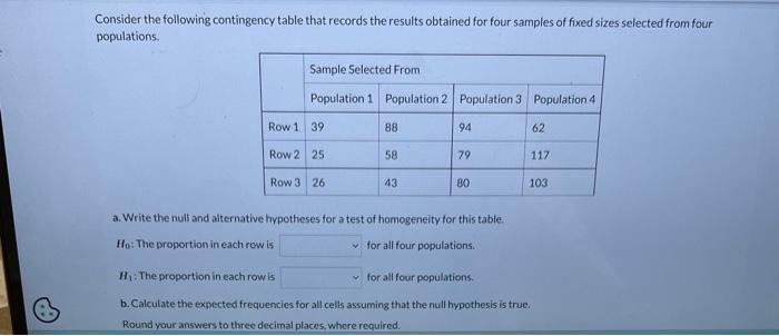 Solved Consider the following contingency table that records | Chegg.com